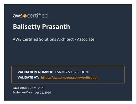 Prasanth Chowdary On Linkedin Saa Aws Solutionarchitecture Kluniversity Cloud Certification