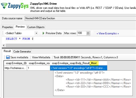 How To Read Parse Nested Xml In Cdata Section Base64 Encoded Text Using Xml Odbc Driver