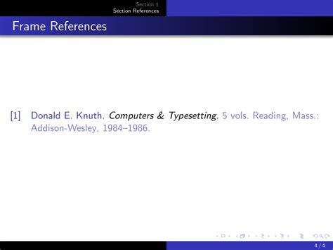 Beamer Remove Extra Bibliography Title From The List Of Sections