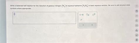 Solved Write A Balanced Half Reaction For The Reduction Of Chegg