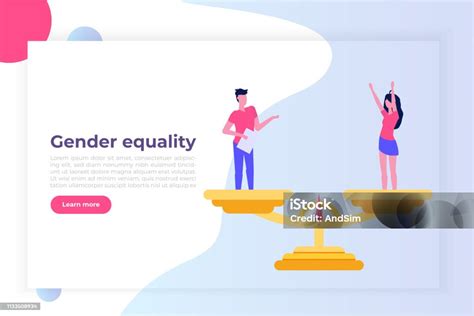 남녀 평등 동등한 임금과 기회 아이소메트릭 개념 규모에 남자와 여자와 벡터 일러스트입니다 임금에 대한 스톡 벡터 아트 및 기타 이미지 Istock