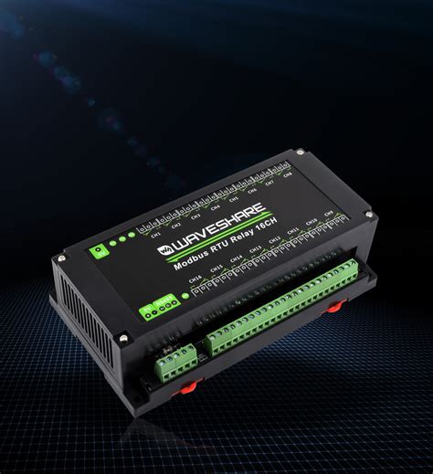 Modbus Rtu 16路继电器模块 Rs485接口 带多种隔离保护电路 工业级 导轨式外壳