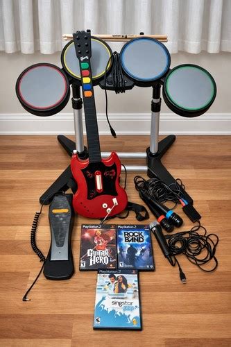 Playstation Rock Band Drums Ps2 Ps3 Ps4 Bundle Guitar Hero Microphone