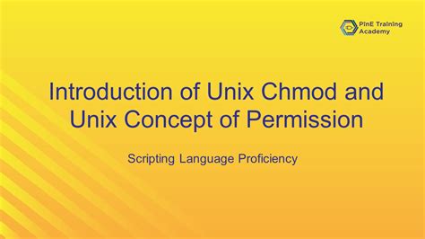 Introduction Of Unix Chmod And Unix Concept Of Permission Pine Training Academy