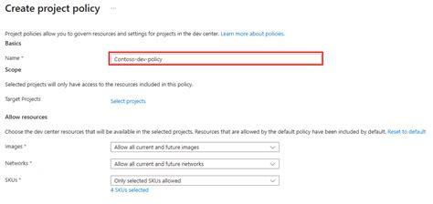 Microsoft Dev Box에서 프로젝트 정책을 사용하여 거버넌스 적용 Microsoft Dev Box