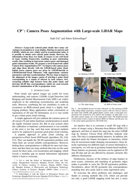 Cp Camera Poses Augmentation With Large Scale Lidar Maps Deepai
