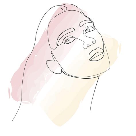 Premium Vector Abstract Poster With Minimal Woman Faceone Line Drawing Style Fashion Concept