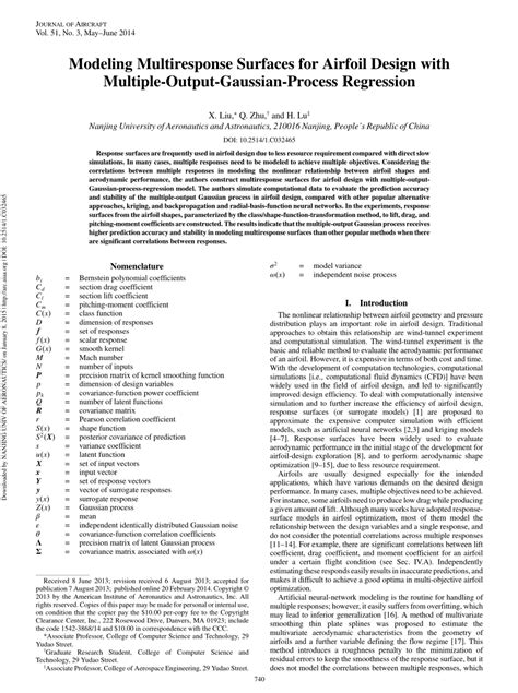 Pdf Modeling Multiresponse Surfaces For Airfoil Design With Multiple