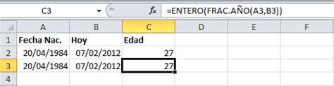 Calcular La Edad Con Excel Excel Total
