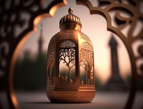 Premium Photo A Lamp With A Tree Inside It