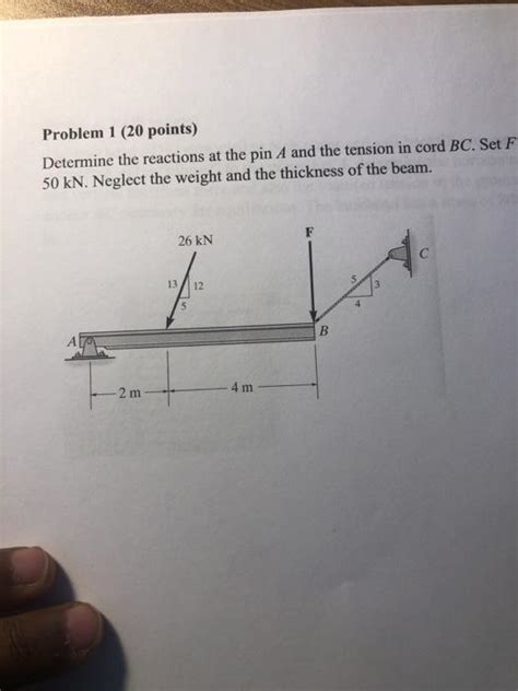 Solved Problem 1 20 Points Determine The Reactions At The