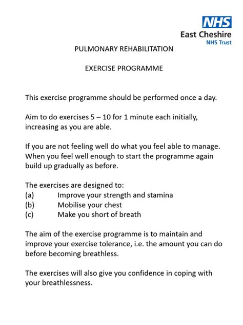 Pulmonary Rehabilitation Exercise Programme Pdf