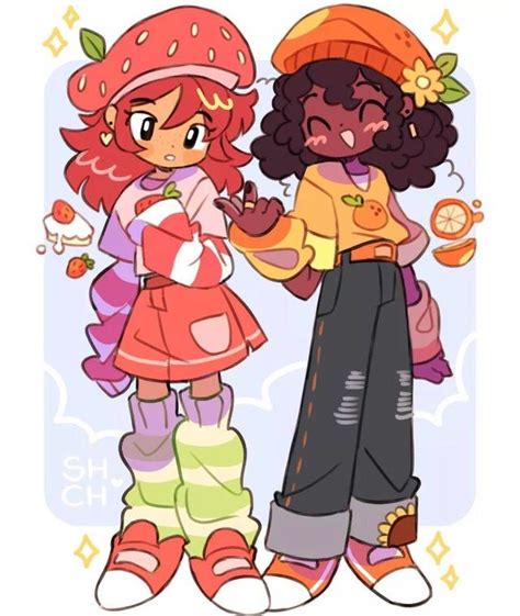 🍊🍓strawberry Shortcake And Orange Blossom🍊🍓 Girls Cartoon Art Cute