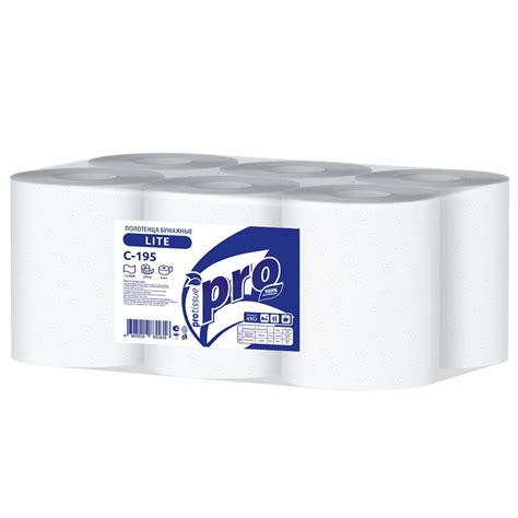 Полотенца бумажные однослойные Protissue С195 с центральной вытяжкой 6 рулонов по 275 метров