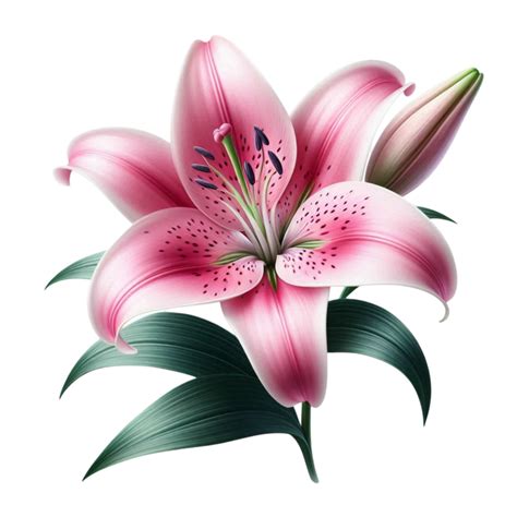 Pink Lily Flower Botanical Illustration 57910129 Png