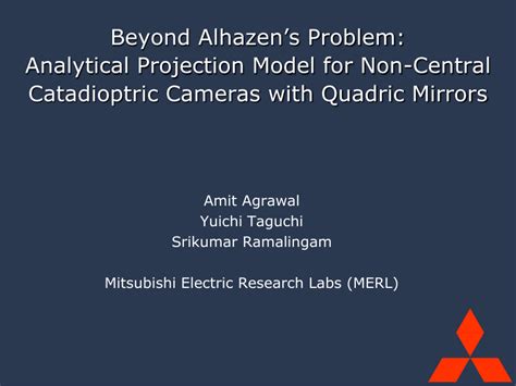 Pdf Beyond Alhazens Problem Analytical Projection Model For Non Central Catadioptric Cameras