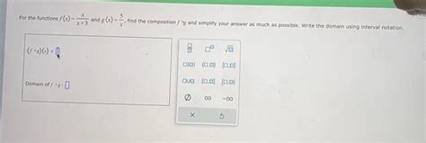 solved for the functions f x and g x ƒ °g x []