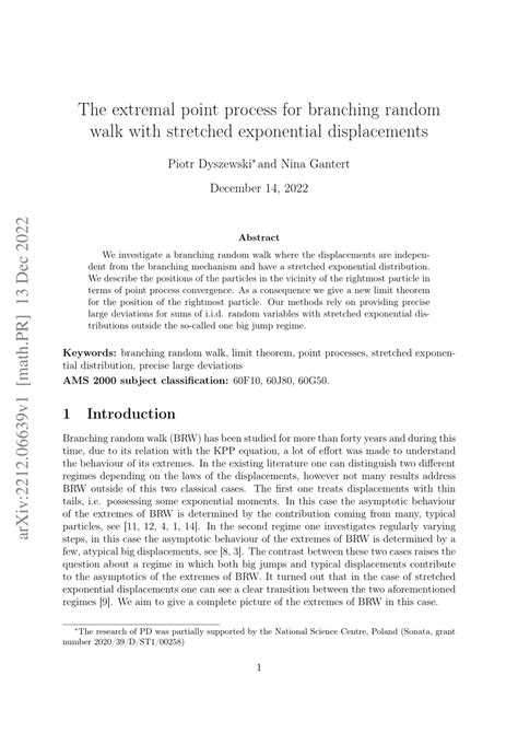 pdf the extremal point process for branching random walk with