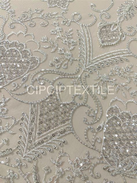 NEW NUDE AKIRA MODERN BEADED SEQUIN LACE CIPCIPTEXTILE