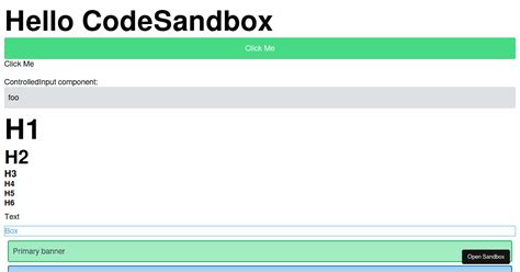 Component Library Codesandbox