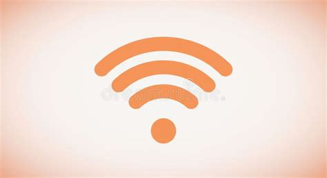 Orange Wi Fi Symbol With Three Curved Lines Above A Circle Resembling Radio Waves Stock