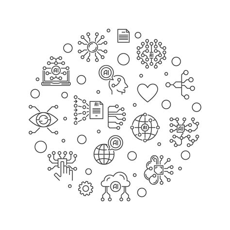 Premium Vector Artificial Neural Networks Line Round Banner Vector