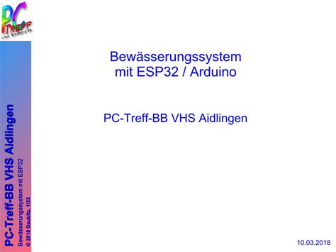 Pdf Bewässerungssystem Mit Esp32 Arduino · Dort Laut Hinweise Zur