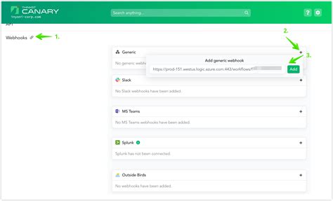 how do i configure webhook notifications for microsoft sentinel