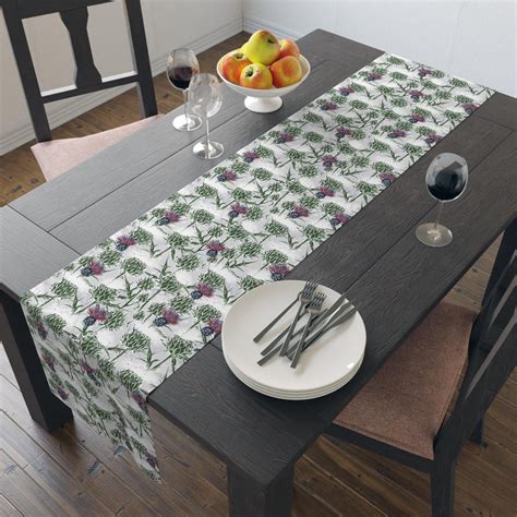 Scottish Thistle Table Runner Wildflower Table Decor Thistle Home