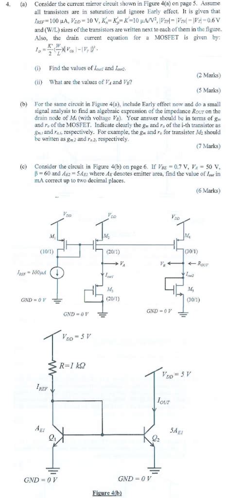 Solved Consider The Current Mirror Circuit Shown In Figure