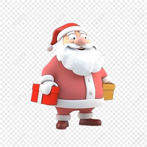 선물 상자를 들고 산타 클로스삽화행복리본 Png 일러스트 무료 다운로드 Lovepik