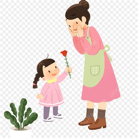 가족 일러스트 엄마 행복 소녀 학생 캐릭터 어머니의 날 만화의 날 어머니의 여자 Png 일러스트 및 Psd 이미지 무료 다운로드 Pngtree