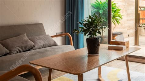 Blue Space Sofa Home Simple Powerpoint Background For Free Download Slidesdocs