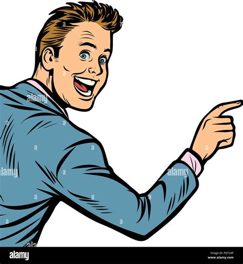 Babe Man Pointing Copy Space Stock Vector Images Alamy