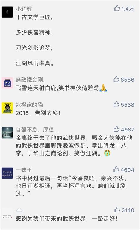 別了笑傲江湖一曲終人間從此無金庸 壹讀