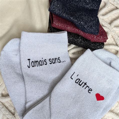 Chaussettes Paillettes Message Etsy France