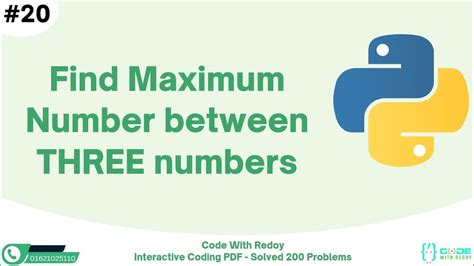 20 Find Maximum Number Between Three Numbers Interactive Coding Pdf