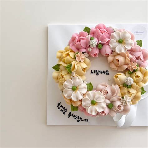 강릉떡케이크 앙금플라워 리스형 3호 네이버 블로그