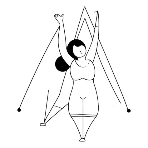 Premium Vector Woman Doing Acrobatic Exercises Flat Style
