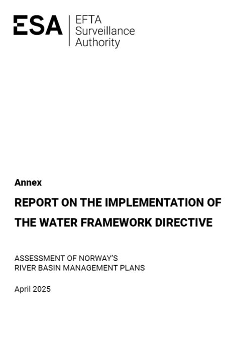 Report On The Implementation Of The Water Framework Directive Assessment Of Norways River