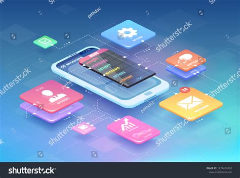 User Interface Experience Concept Vector Smartphone Stock Vector