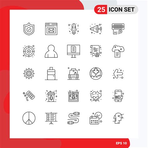 25 User Interface Line Pack Of Modern Signs And Symbols Of Data Adapter Day Volume Loud Editable