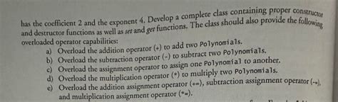 Solved 1011 Polynomiat Class Develop Class Polynomial
