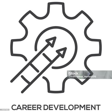 경력 개발 아이콘 비즈니스 개념 현대 기호 선형 픽토그램 윤곽선 기호 간단한 얇은 선 벡터 디자인 요소 템플릿 0명에 대한 스톡