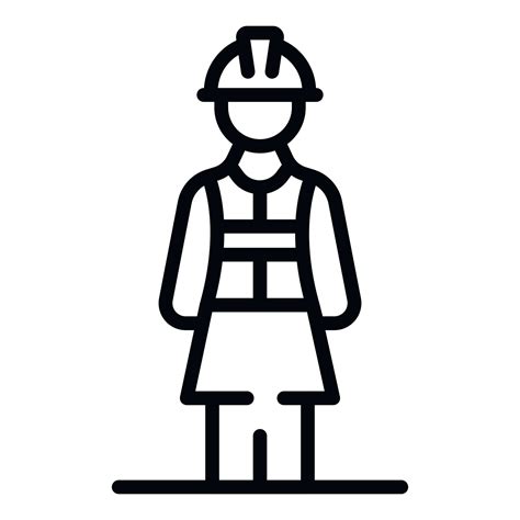 Work Person Icon Outline Vector Female Engineer 16771900 Vector Art At Vecteezy