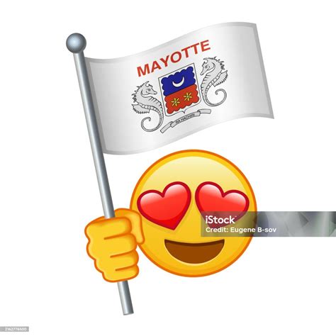Emoji With Mayotte Flag Large Size Of Yellow Emoji Smile Stock