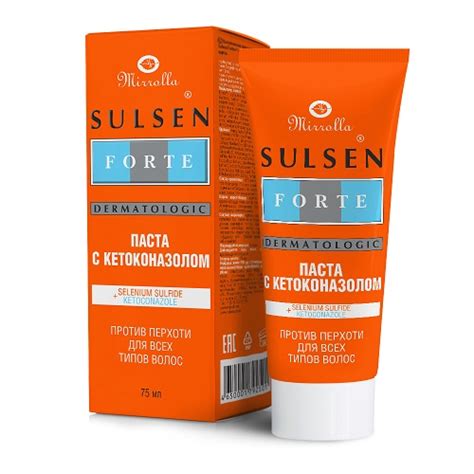 Купить Сульсеновая паста с кетоконазолом против перхоти 75 мл Mirrolla ...