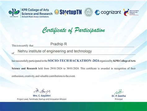 Pradhip R On Linkedin Hackathon Techinnovation Niet