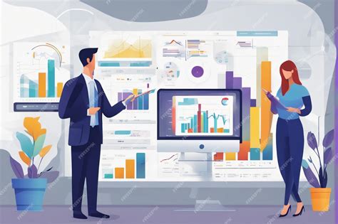 Premium Ai Image Business People Working For Data Analytics And Monitoring On Web Report Dashboard