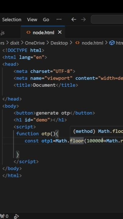 How To Generate Otp Html Javascript Shorts Youtube